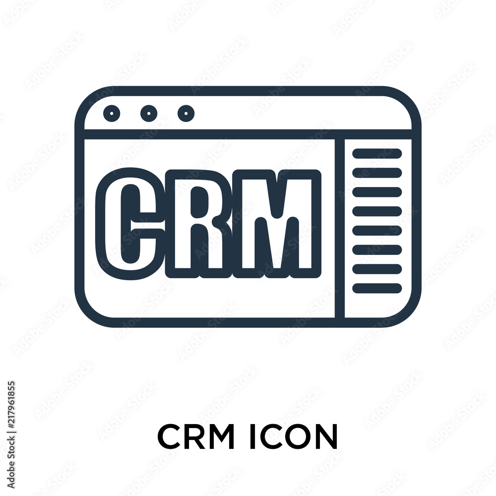 crm icons isolated on white background. Modern and editable crm icon ...