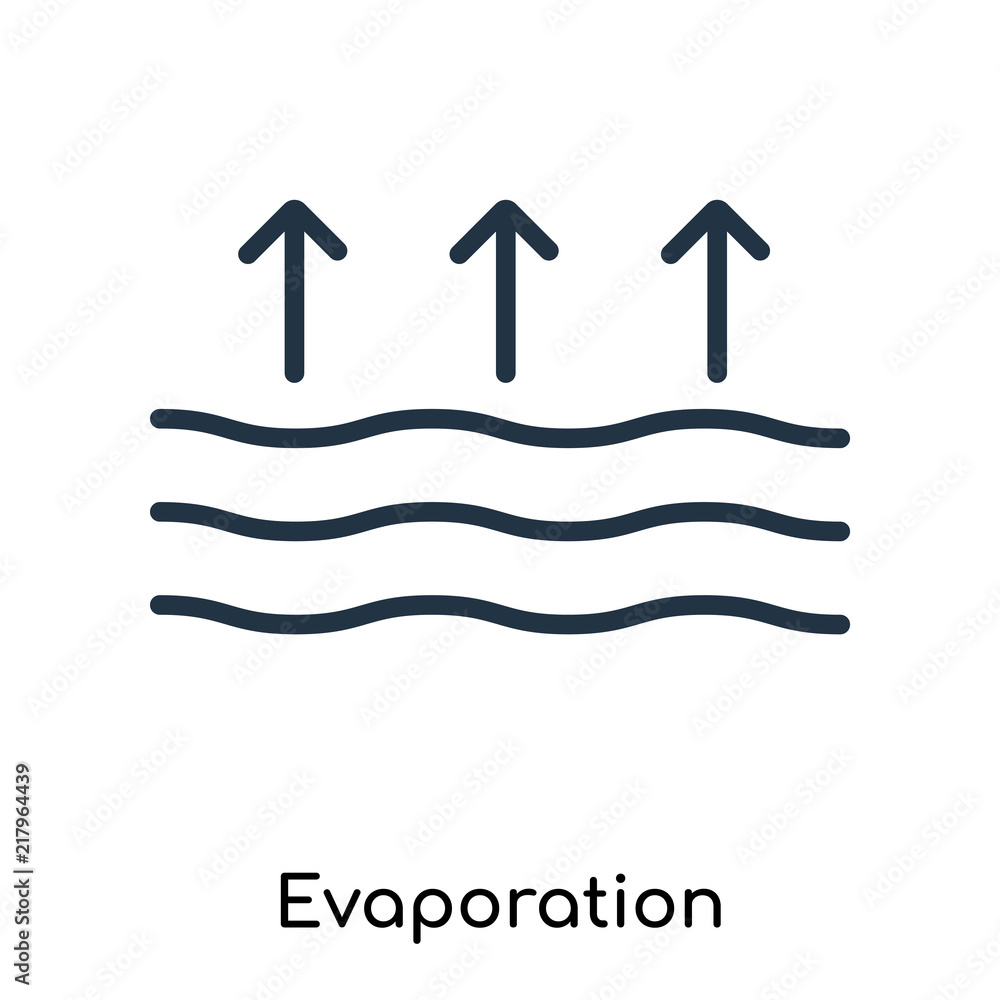 evaporation icons isolated on white background. Modern and editable evaporation icon. Simple ...