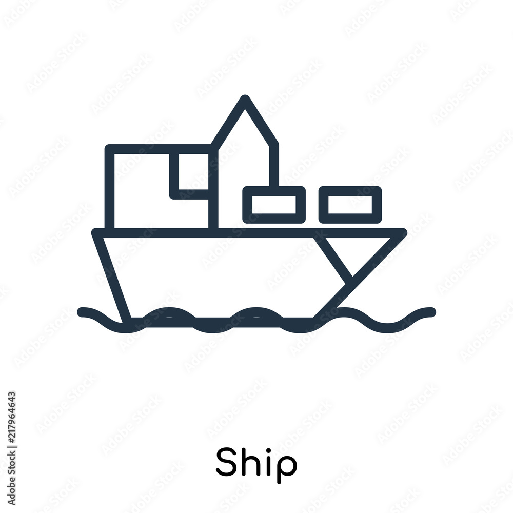 ship icons isolated on white background. Modern and editable ship icon ...