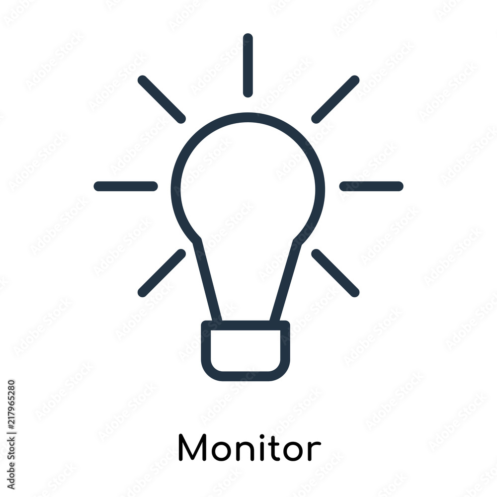 monitor icons isolated on white background. Modern and editable monitor ...