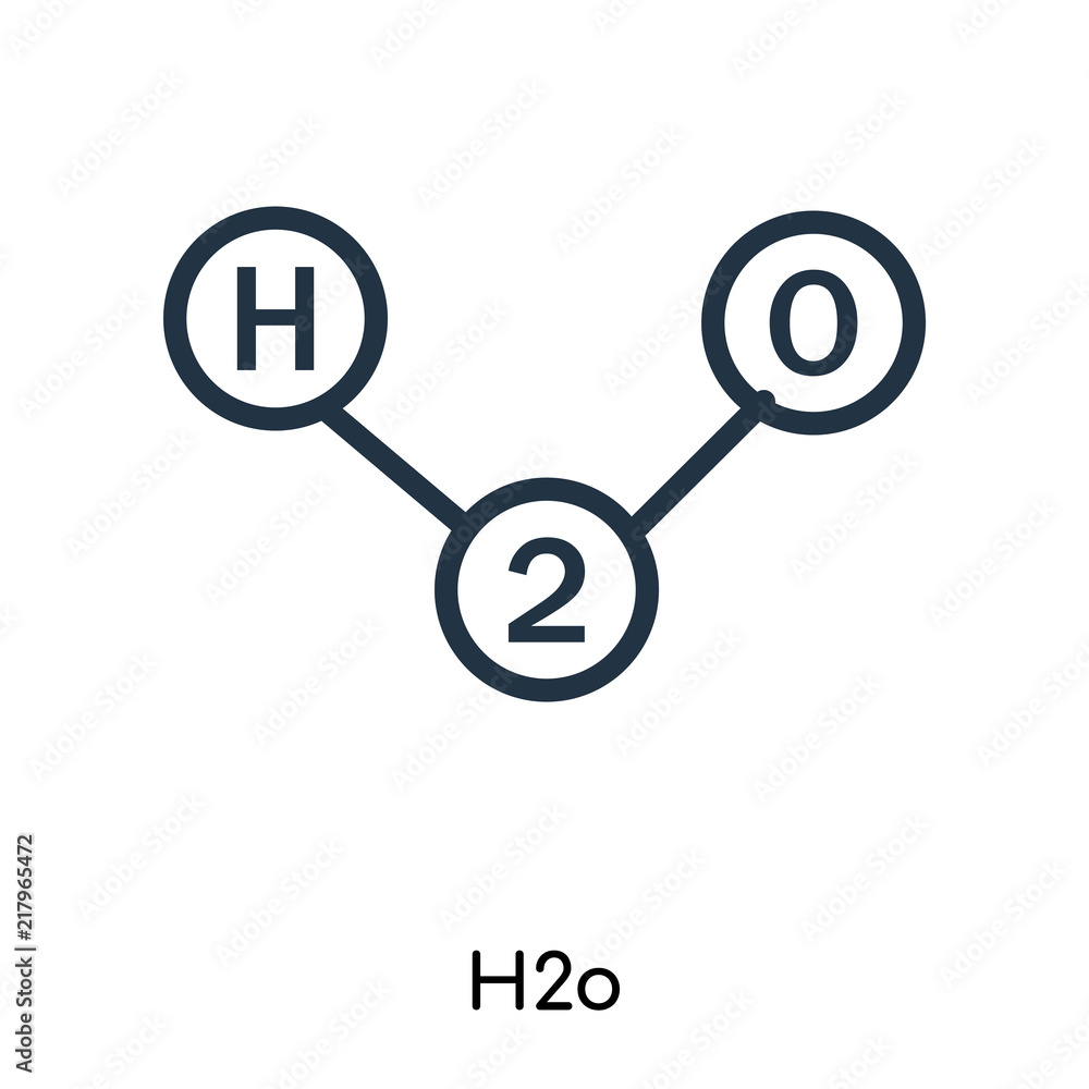 h2o icons isolated on white background. Modern and editable h2o icon ...