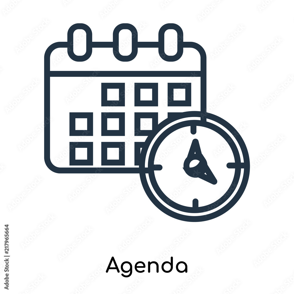 agenda icon isolated on white background. Modern and editable agenda ...