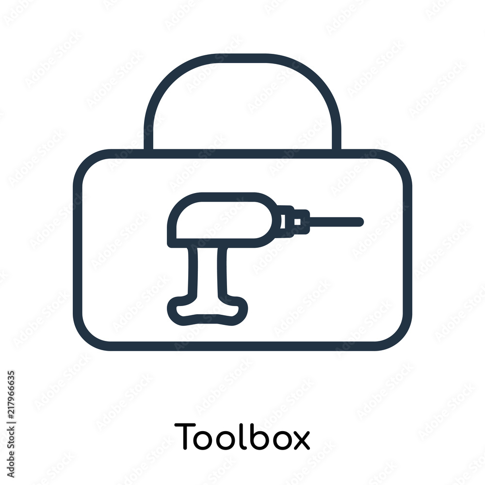 toolbox icons isolated on white background. Modern and editable toolbox ...