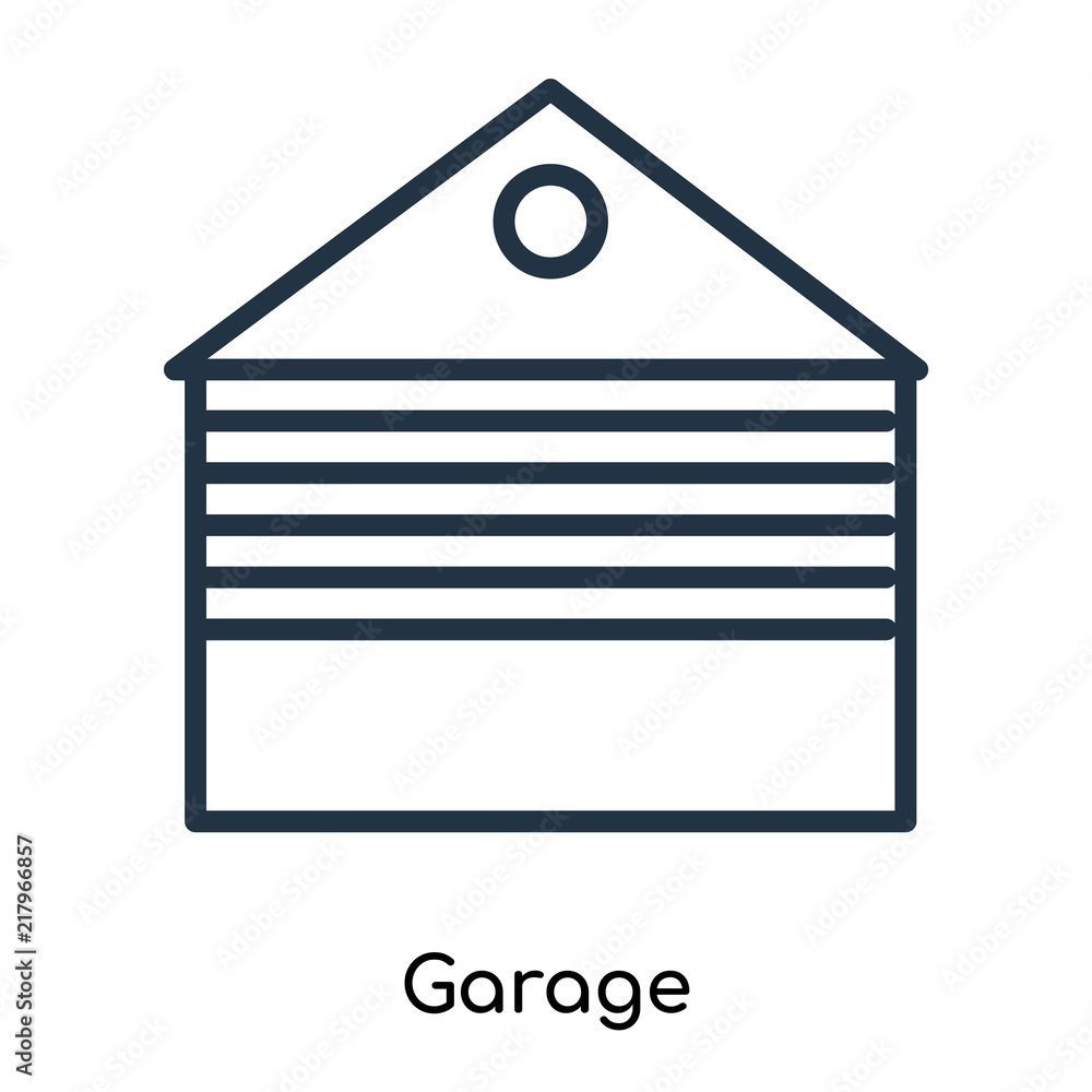 garage icons isolated on white background. Modern and editable garage ...
