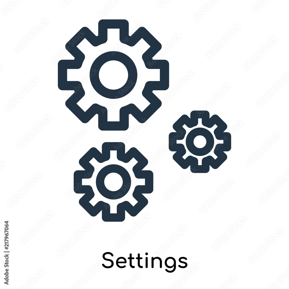 White Settings Icon Vector