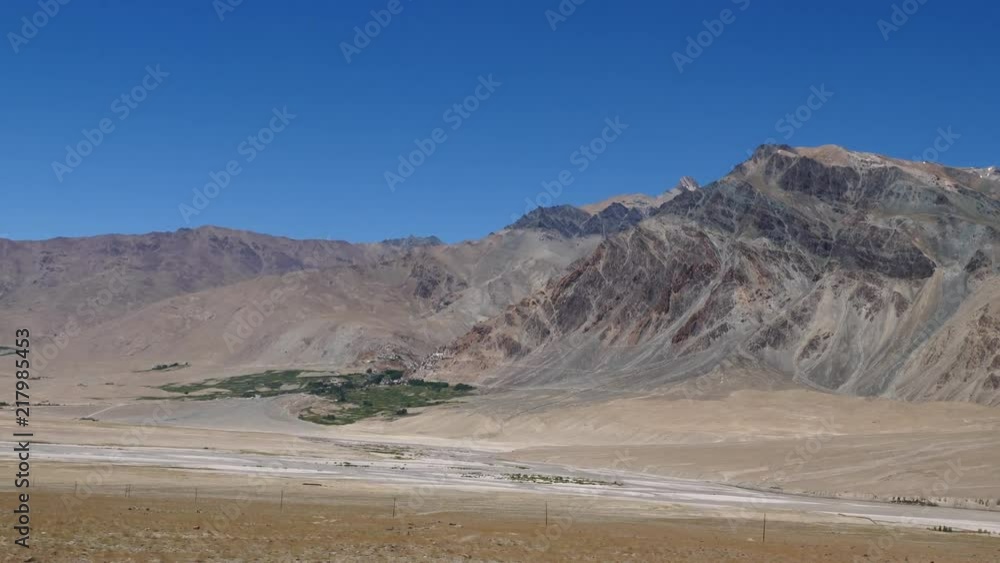 Scenic view of road on the way of Zanskar with snow mountain range ...