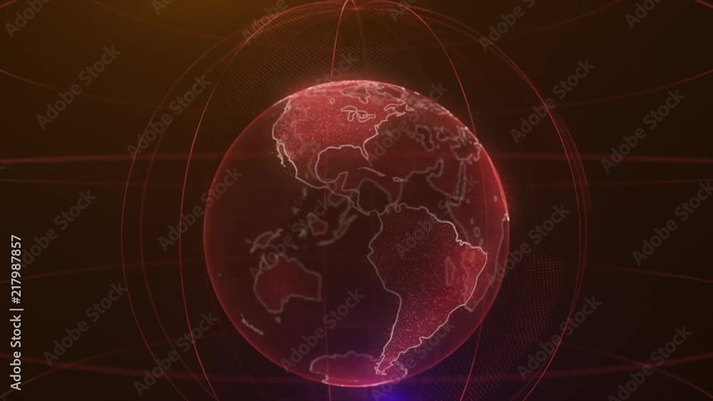 Pixel planet Earth animation. Animation of space with digital exploding ...