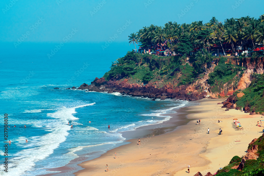 Varkala, Kerala, India – November 30, 2017: View of Varkala beach from ...