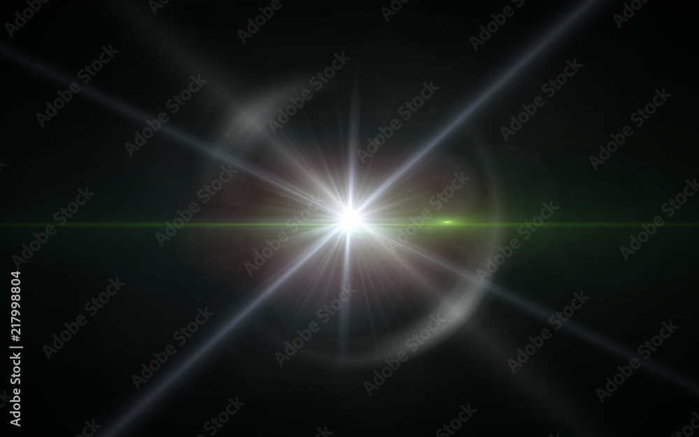 Digit lens flare with bright light in black background used for texture ...
