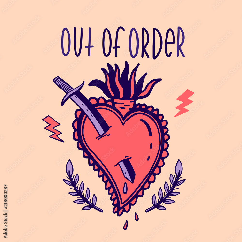 Sketch graphic illustration with mystic and occult hand drawn symbols ...