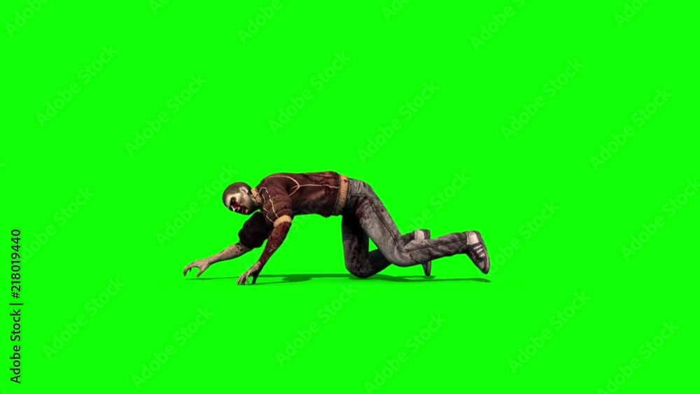 Zombie Strip Green Screen 3D Rendering Animation Horror Stock Video ...