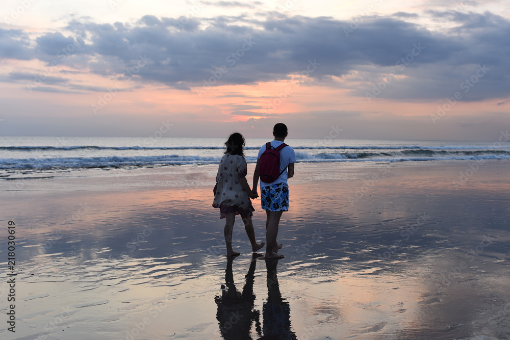 Romantic Beach Sunset Wallpaper