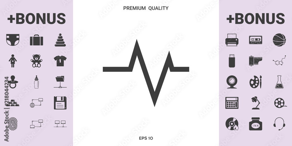 ECG wave - cardiogram symbol. Medical icon Stock Vector | Adobe Stock