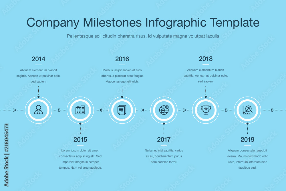 Business infographic for company milestones timeline template with ...
