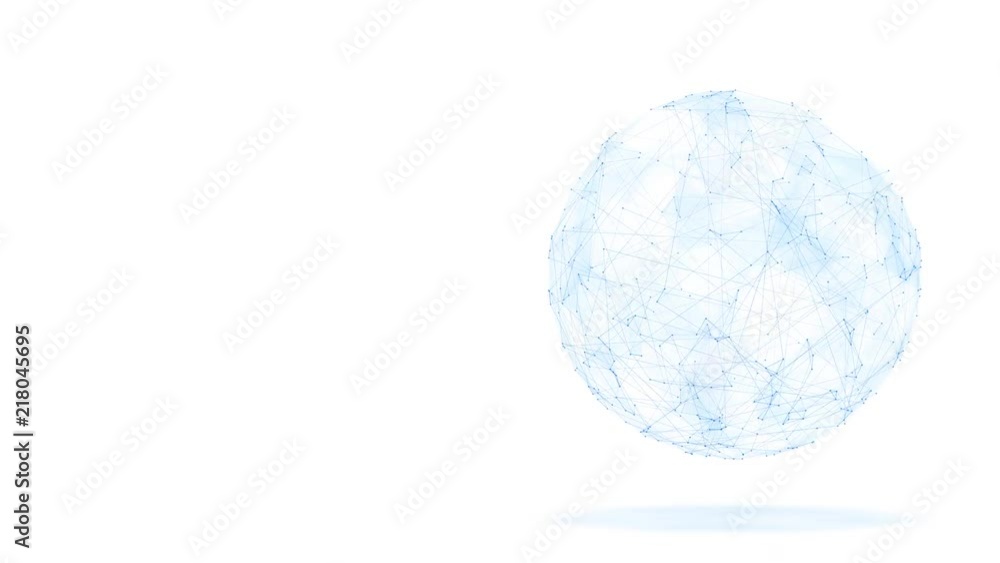 Abstract geometric composition from chaotic slow moving dots and lines ...