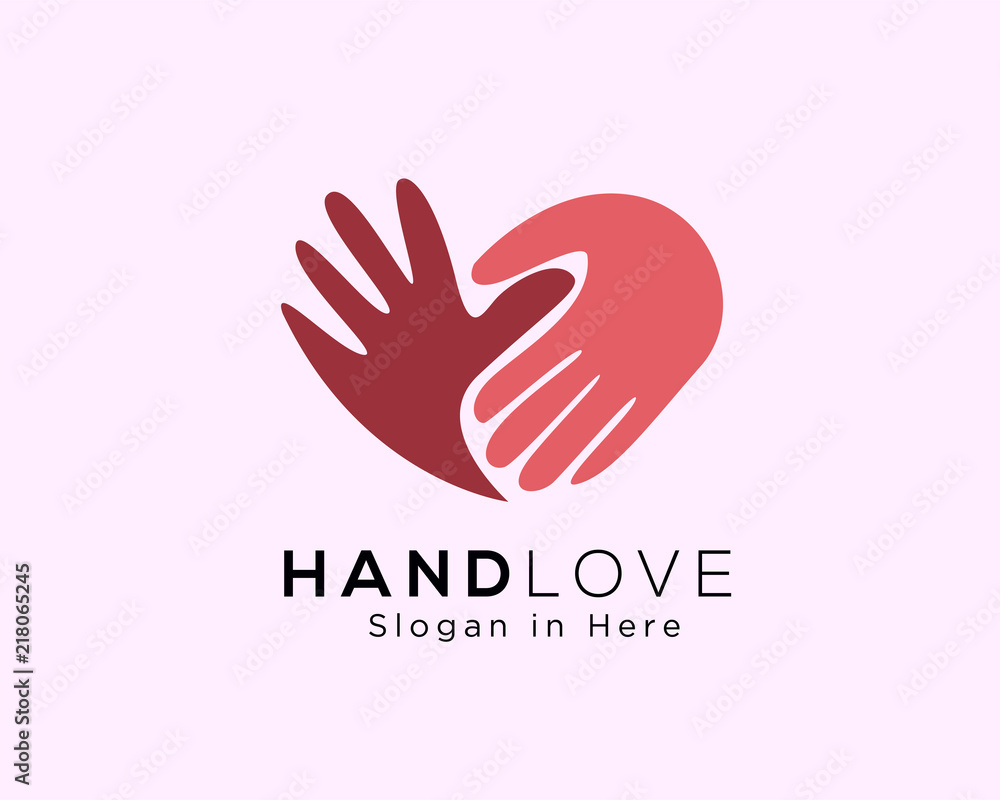 hand love logo, love care logo, heart care logo Stock Vector | Adobe Stock