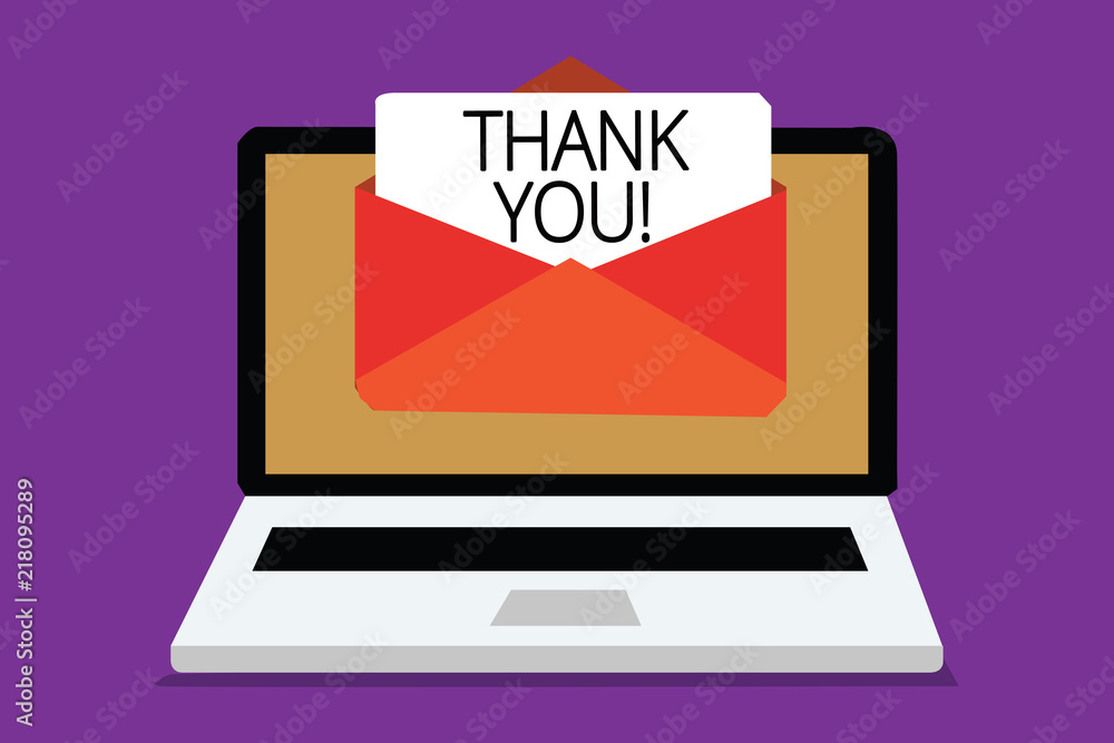 Handwriting text writing Thank You. Concept meaning replaying on something good or greetings ...