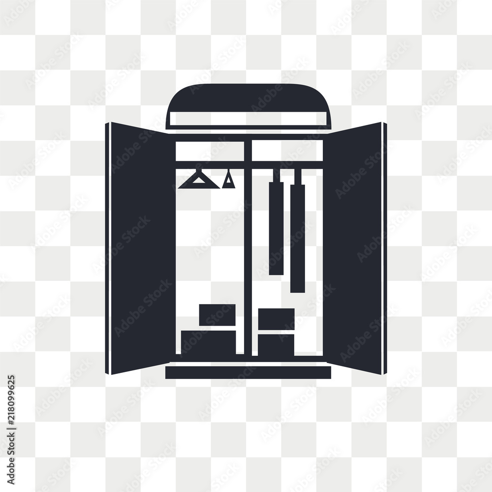 Wardrobe vector icon isolated on transparent background, Wardrobe logo ...