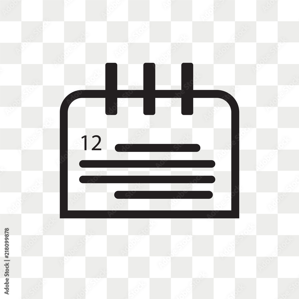 Calendar with six days vector icon isolated on transparent background ...