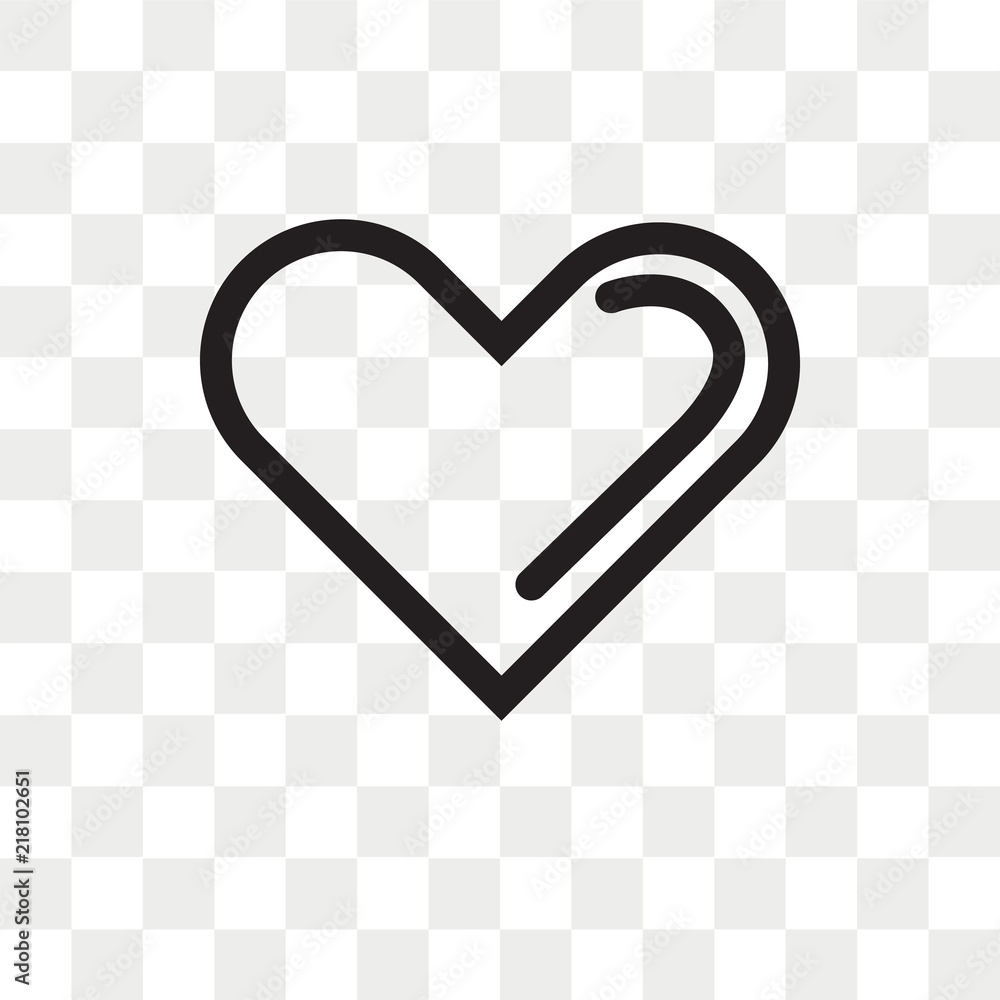 Heart outline vector icon isolated on transparent background, Heart ...
