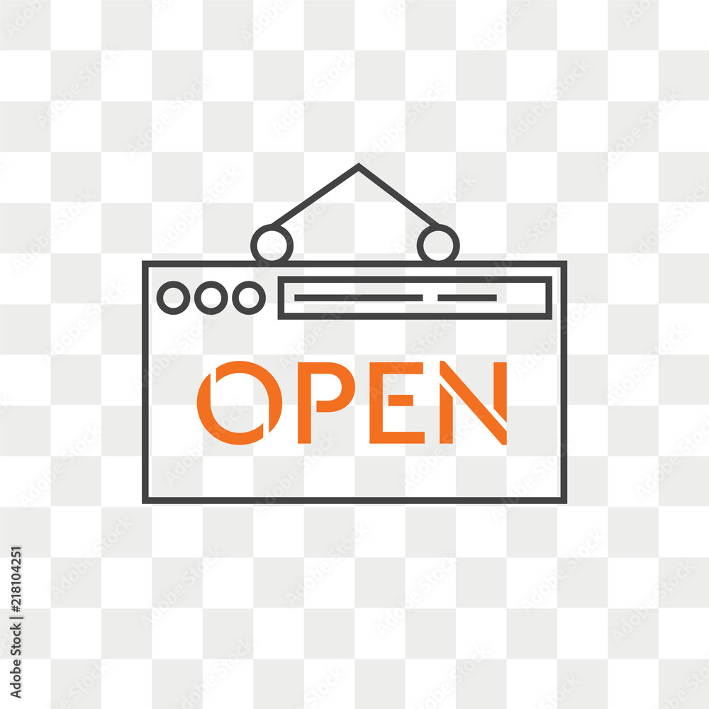 Open vector icon isolated on transparent background, Open logo design ...