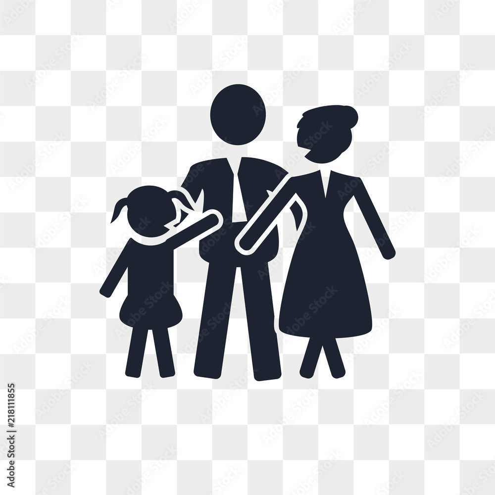 Family vector icon isolated on transparent background, Family logo ...
