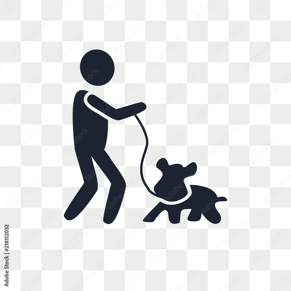 Man and Dog vector icon isolated on transparent background, Man and Dog ...