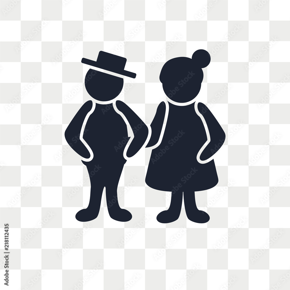 Old Couple vector icon isolated on transparent background, Old Couple ...