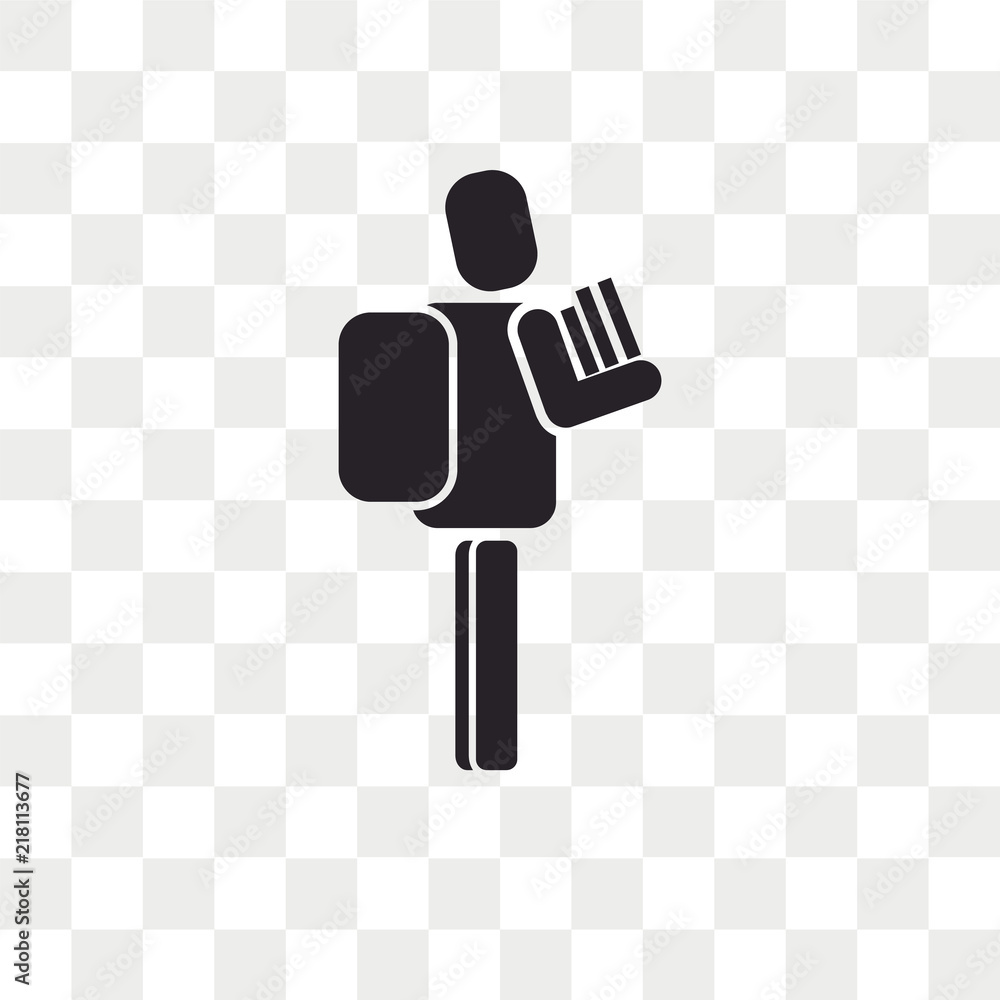 Student vector icon isolated on transparent background, Student logo ...