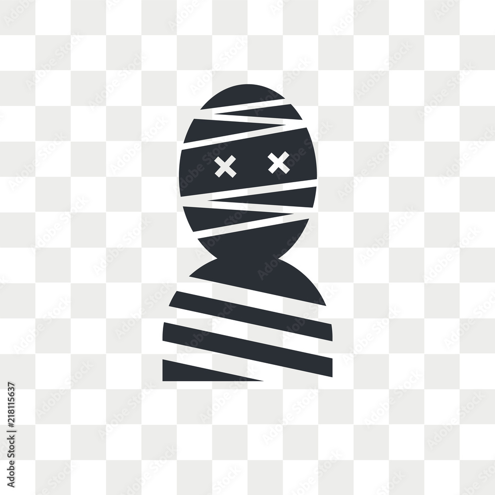Mummy vector icon isolated on transparent background, Mummy logo design ...