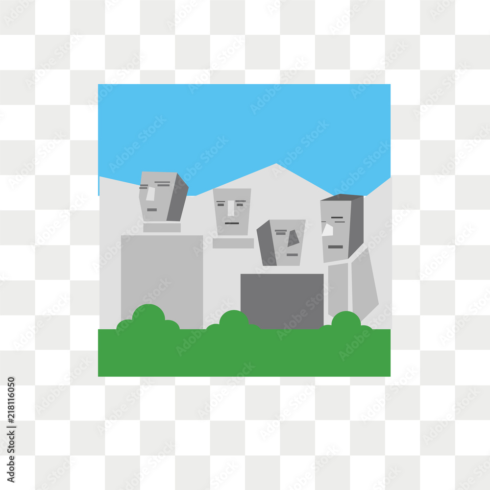 Mount rushmore vector icon isolated on transparent background, Mount ...