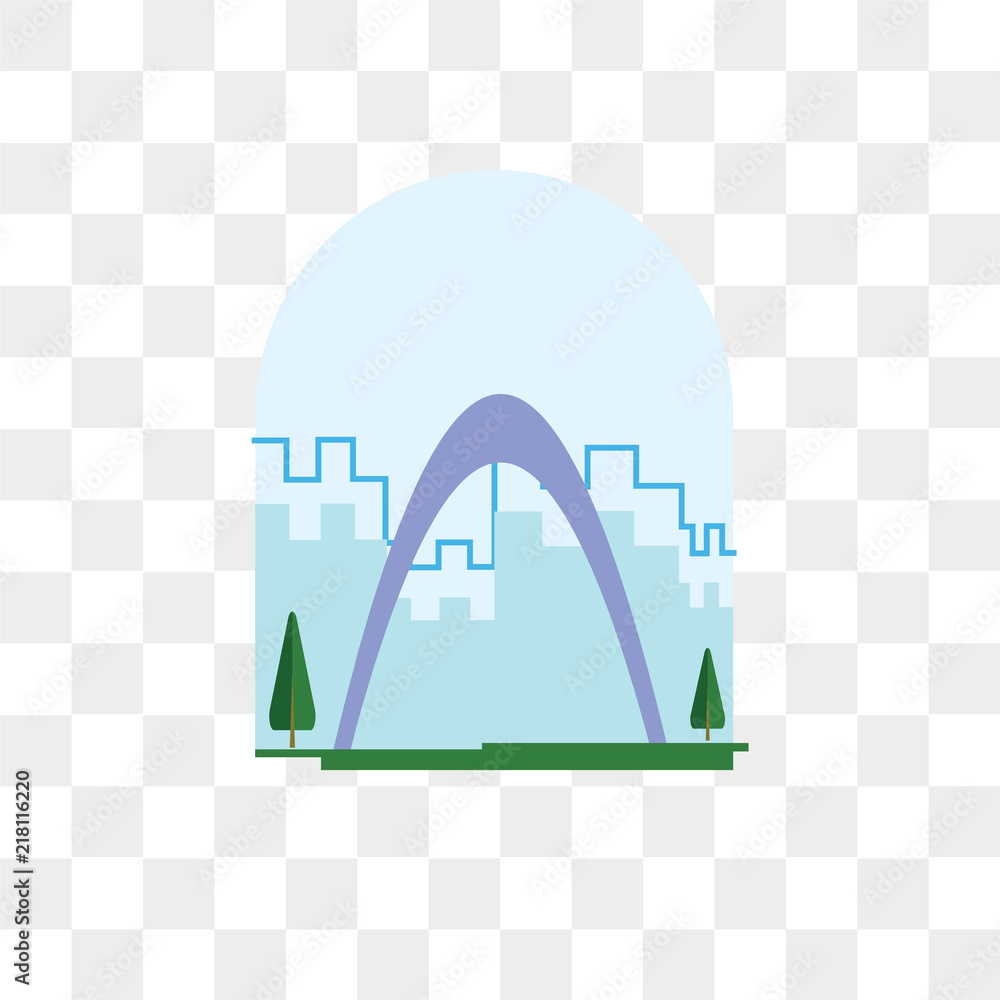 Gateway arch vector icon isolated on transparent background, Gateway ...