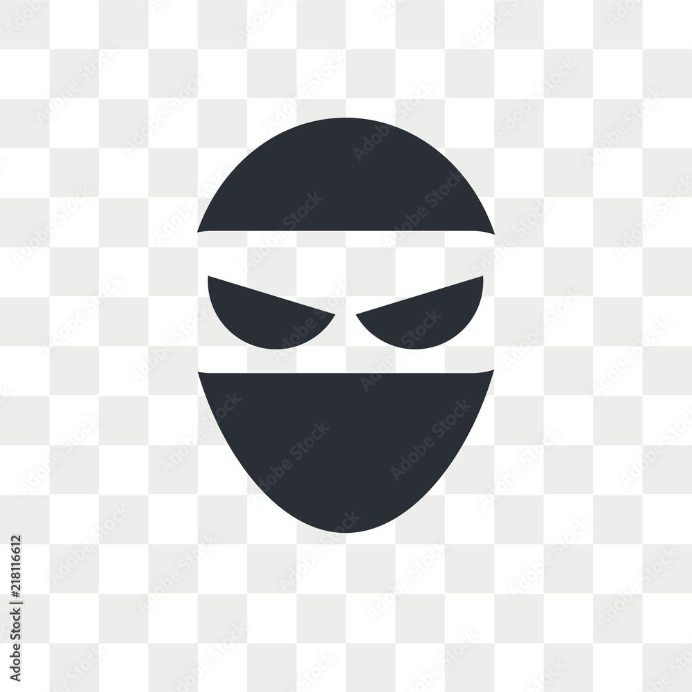 Ninja vector icon isolated on transparent background, Ninja logo design ...