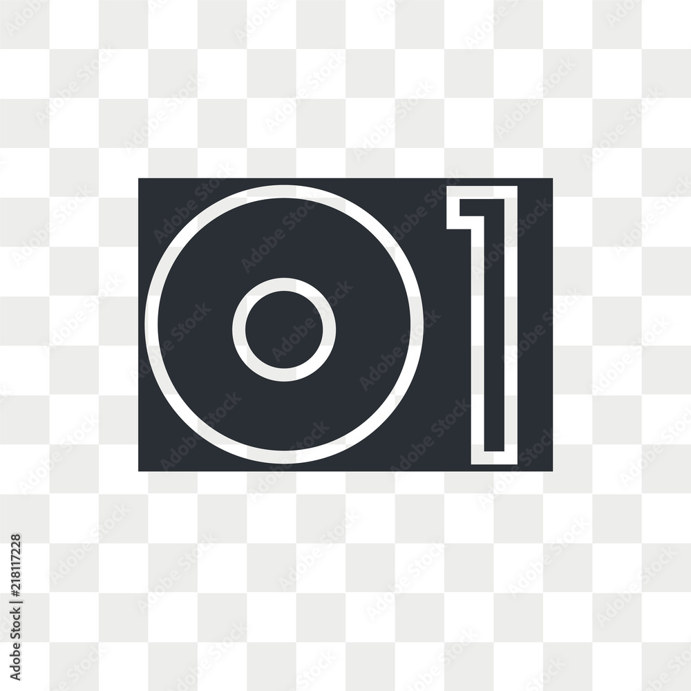 Turntable vector icon isolated on transparent background, Turntable ...