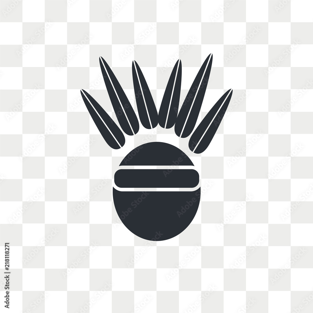 Native american vector icon isolated on transparent background, Native ...