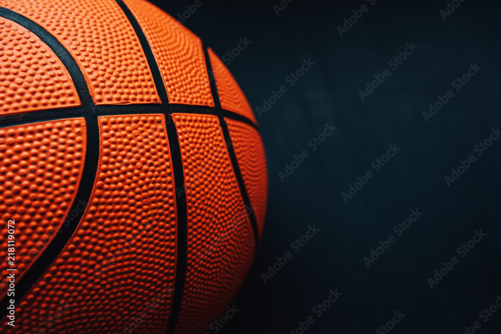 Basketball on dark background Stock Photo | Adobe Stock