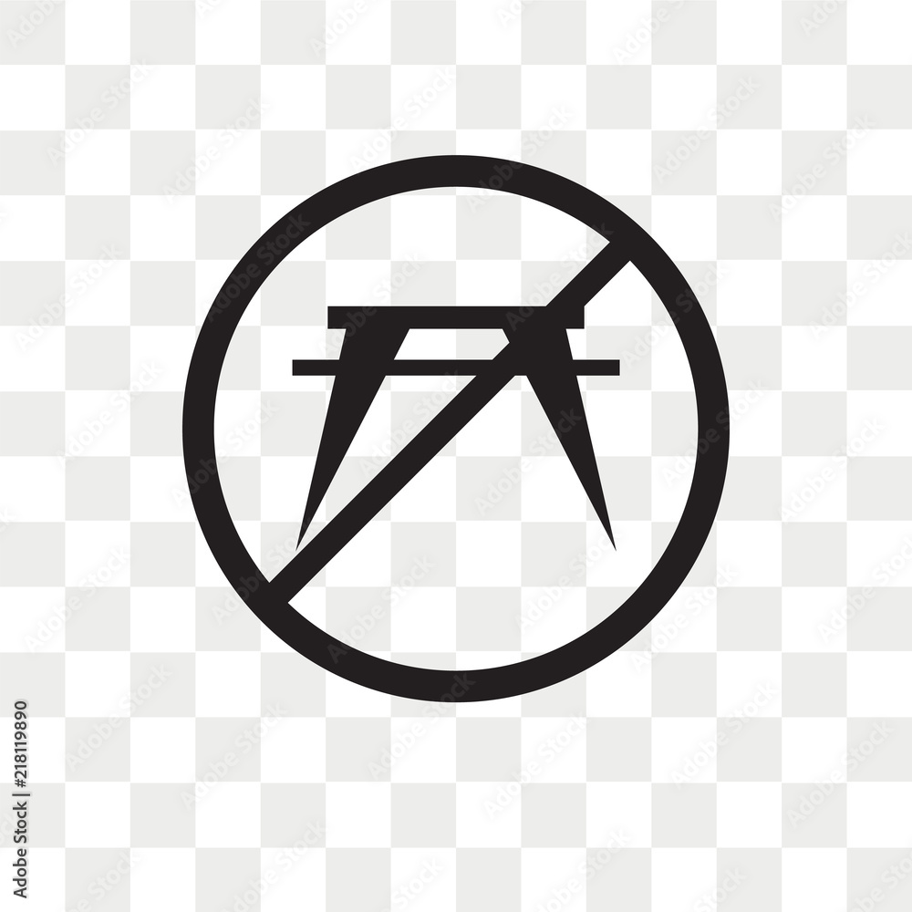No Eating vector icon isolated on transparent background, No Eating ...