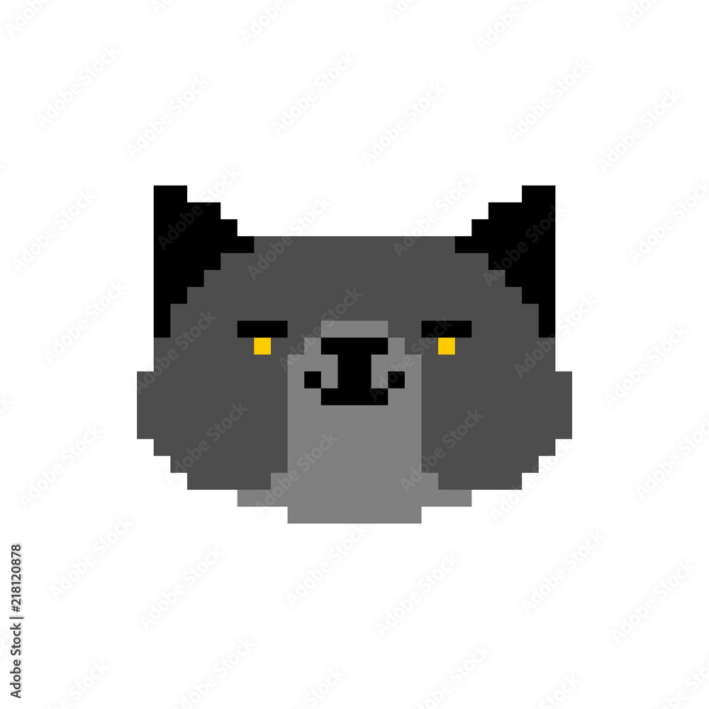 Black cat pixel art. 8 bit Digital home pet. Vector illustration Stock ...