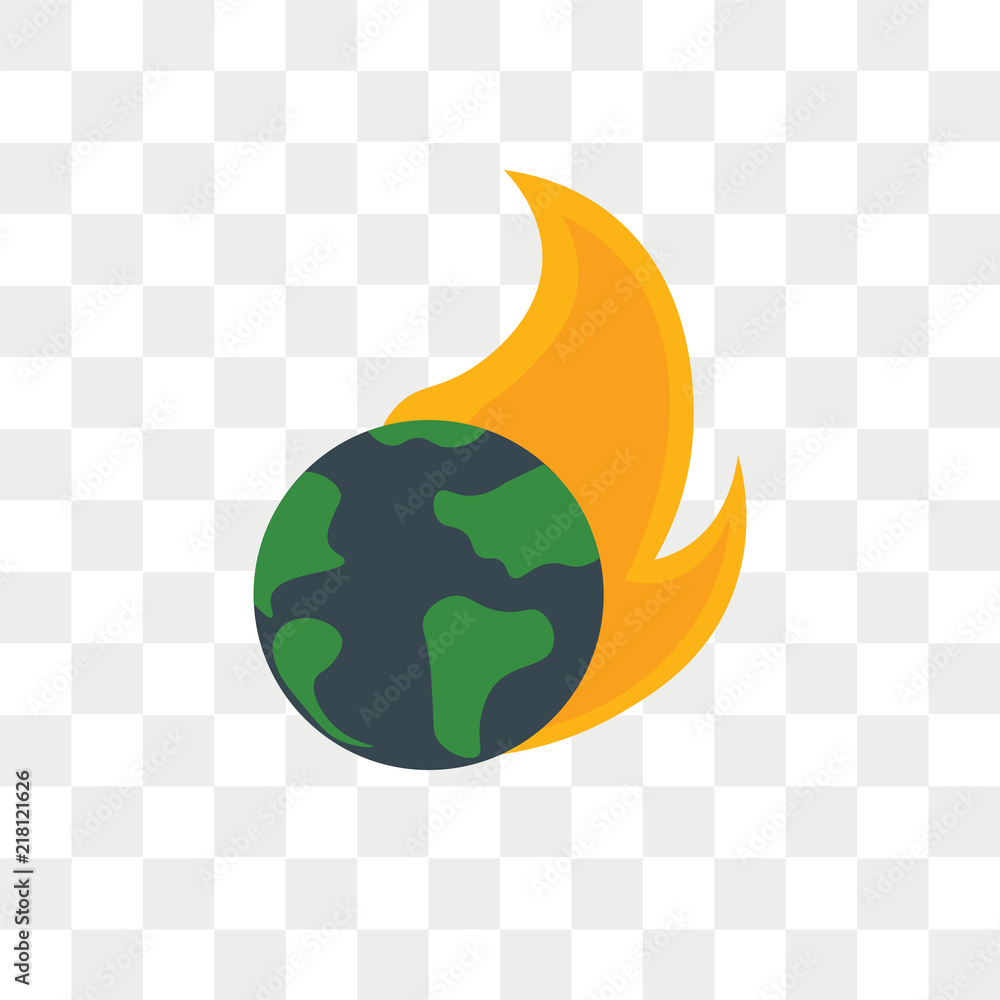 Global warming vector icon isolated on transparent background, Global ...
