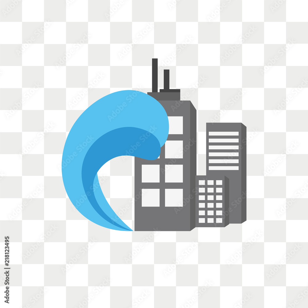 Tsunami vector icon isolated on transparent background, Tsunami logo ...