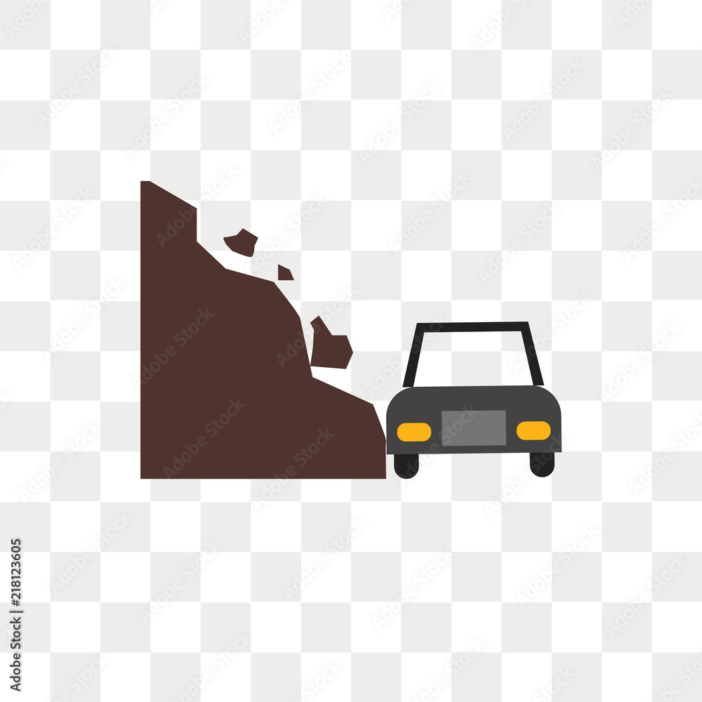 Landslide vector icon isolated on transparent background, Landslide ...