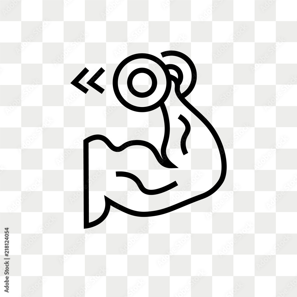 Muscle vector icon isolated on transparent background, Muscle logo ...