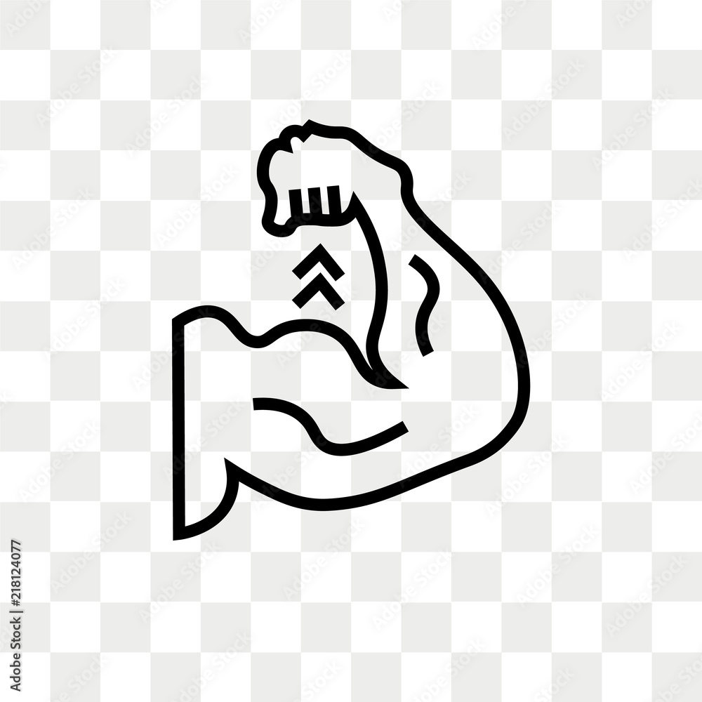 Biceps vector icon isolated on transparent background, Biceps logo ...