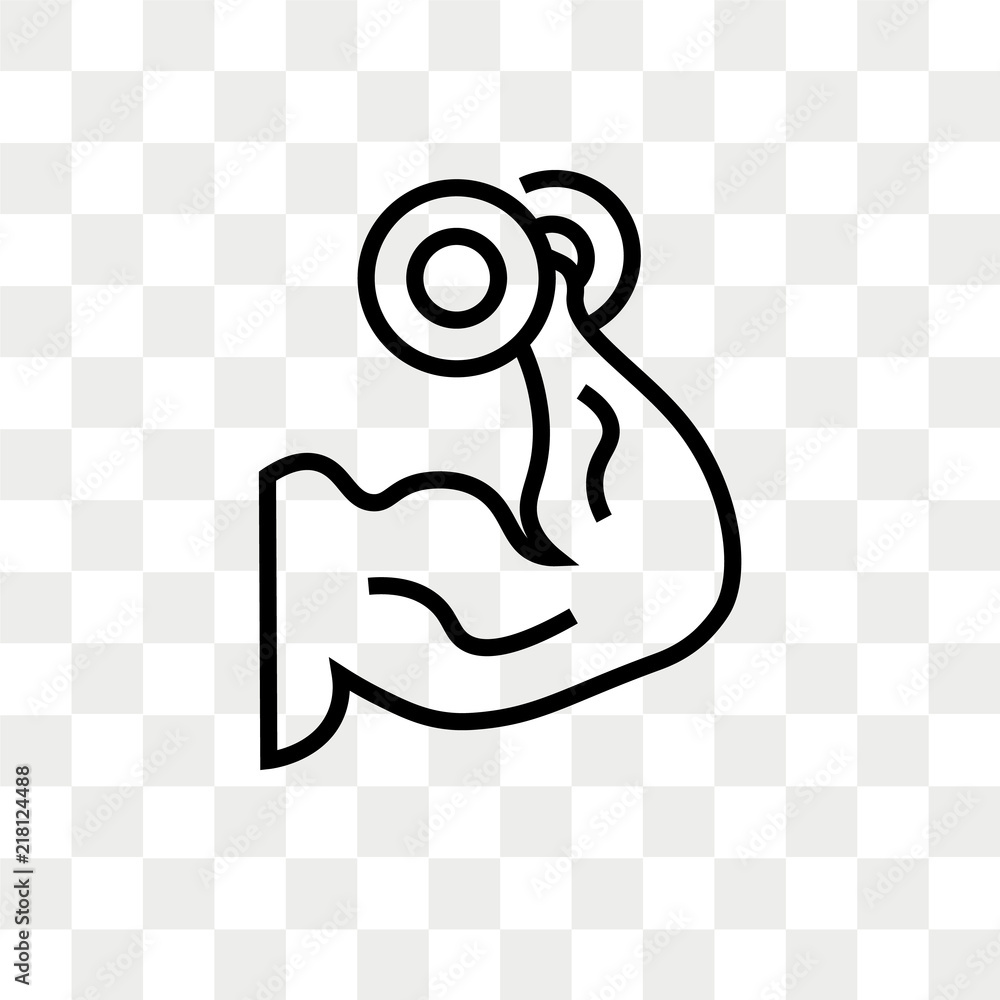 Muscle vector icon isolated on transparent background, Muscle logo ...
