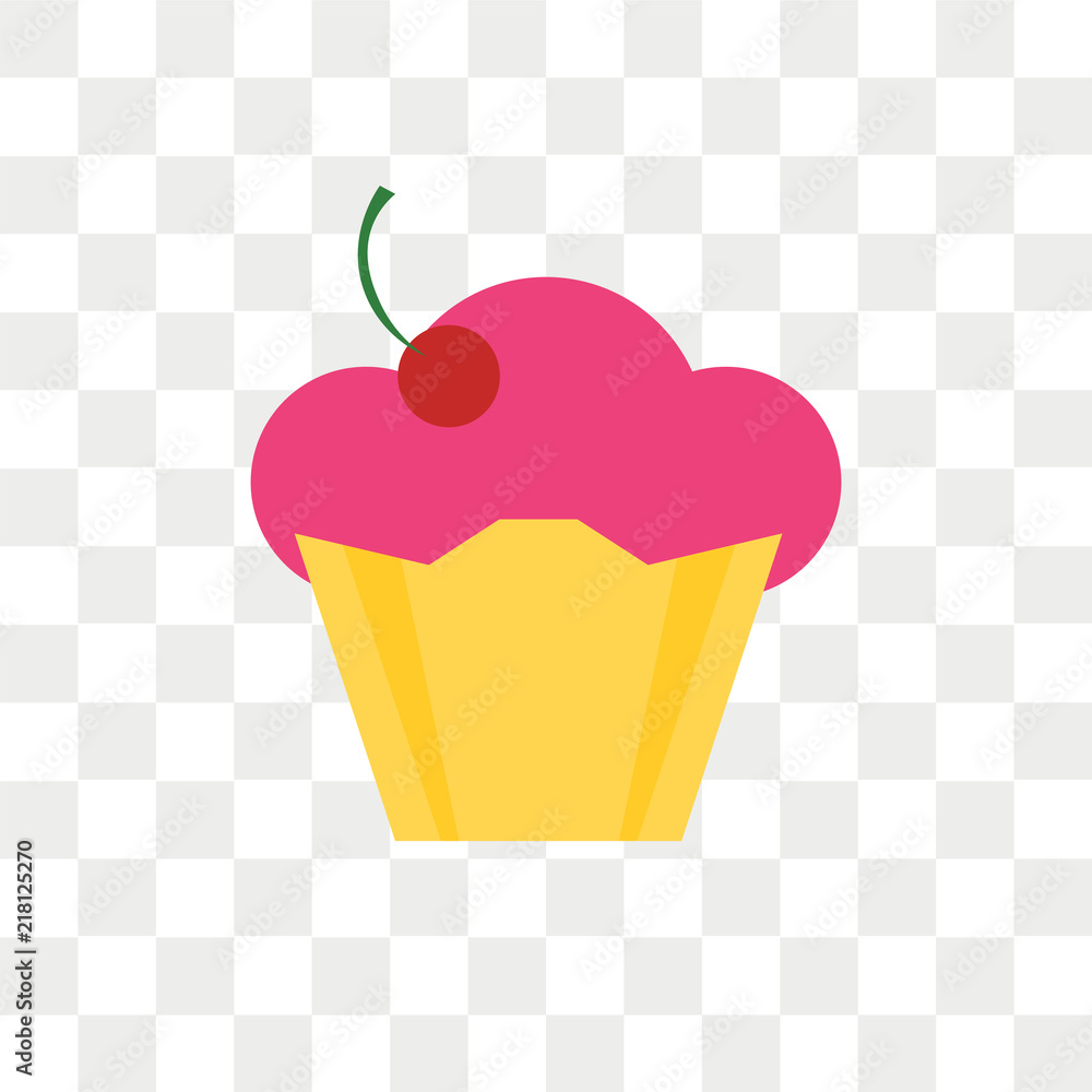 Cupcake vector icon isolated on transparent background, Cupcake logo ...