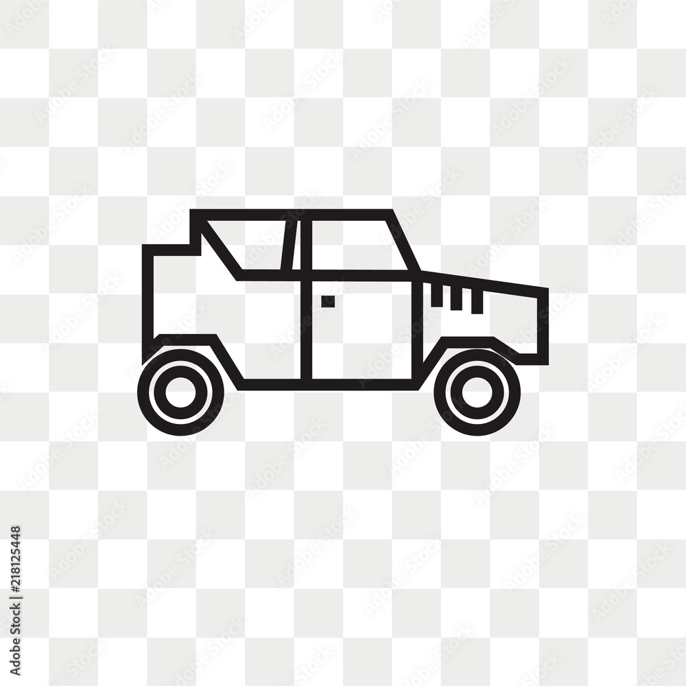 Military vehicle vector icon isolated on transparent background ...