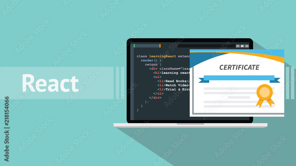 react native programming online learning certification school Stock ...