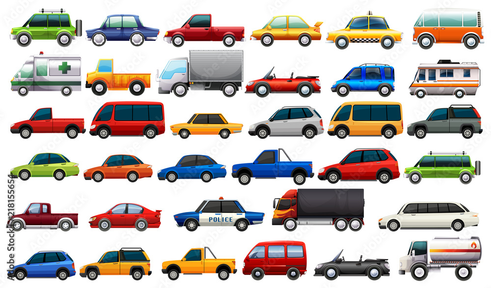 A set of road vehicles Stock Vector | Adobe Stock