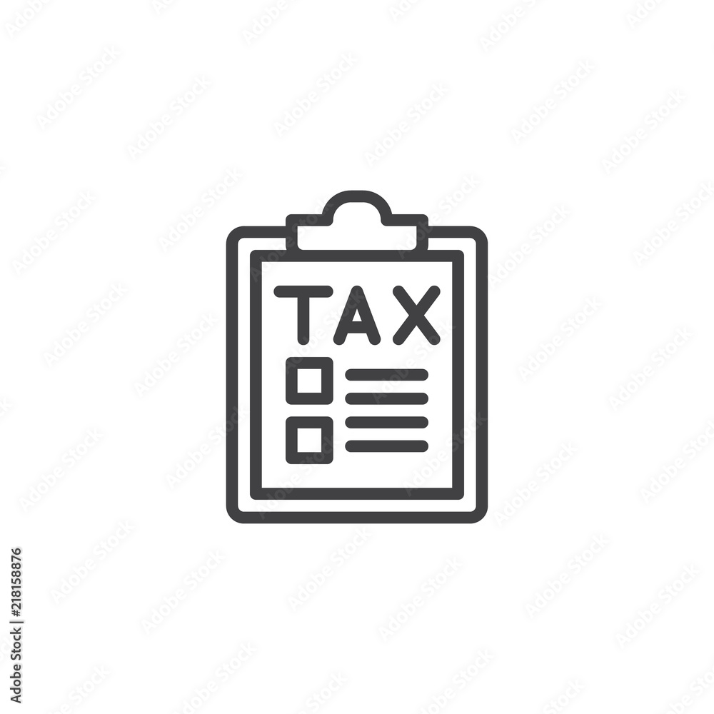 Tax form outline icon. linear style sign for mobile concept and web ...