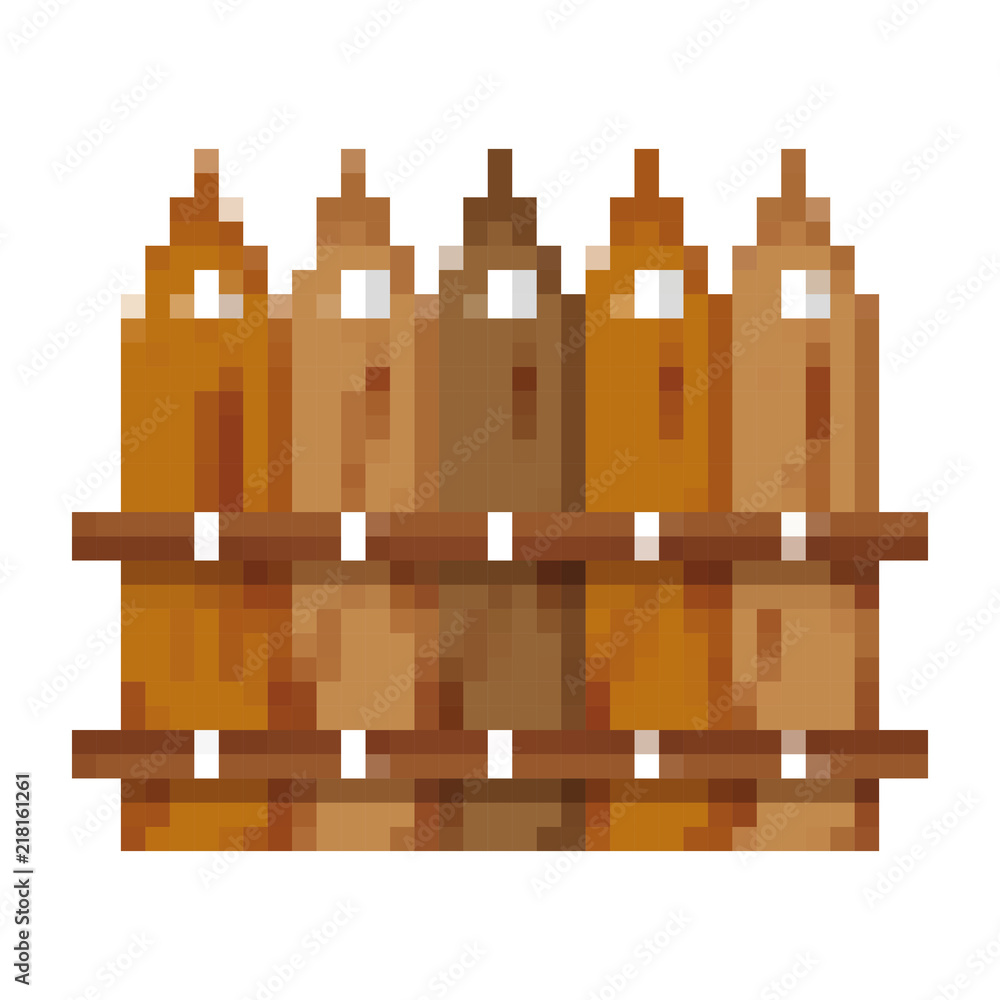 pixelated wood grillage structure design Stock Vector | Adobe Stock